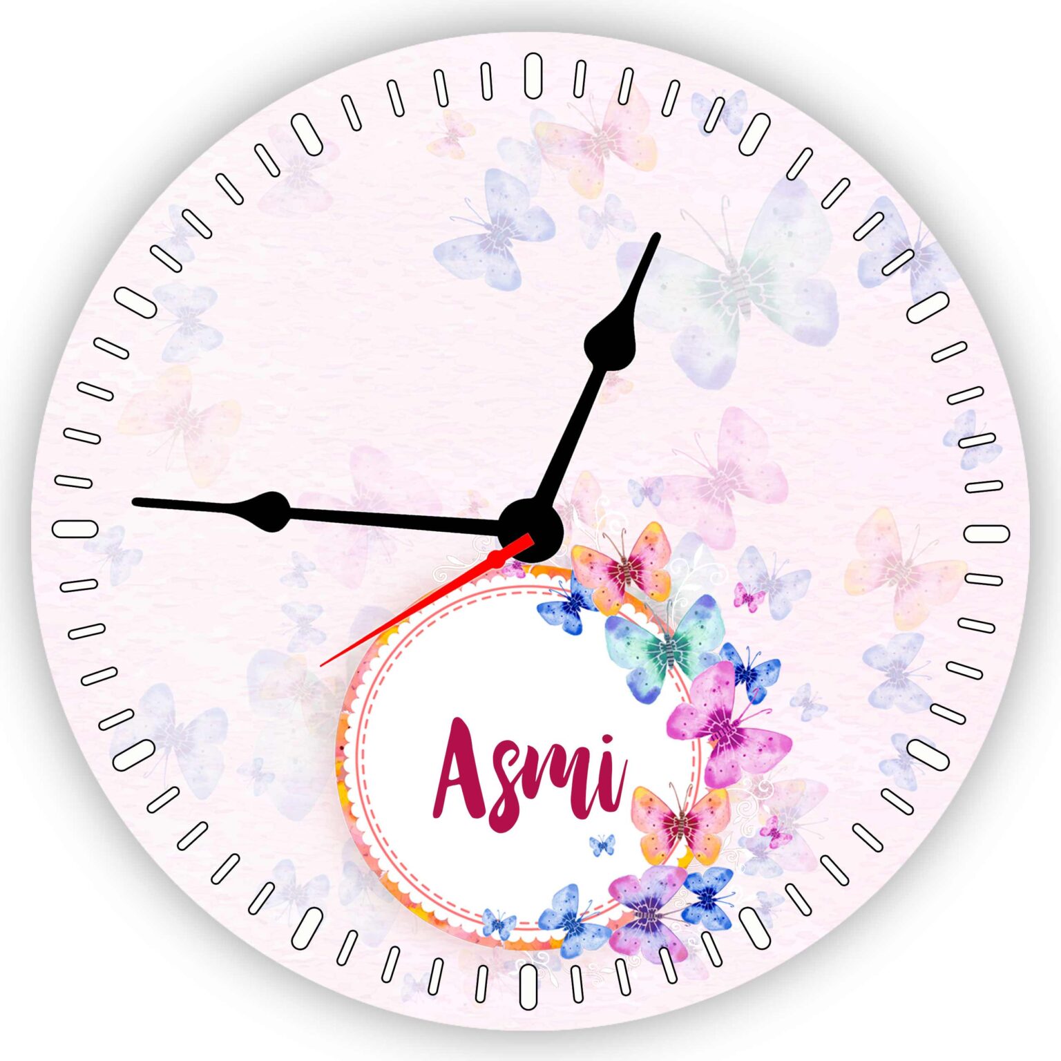 Clock – Butterfly – Personalize with Name – Mom’s Charm