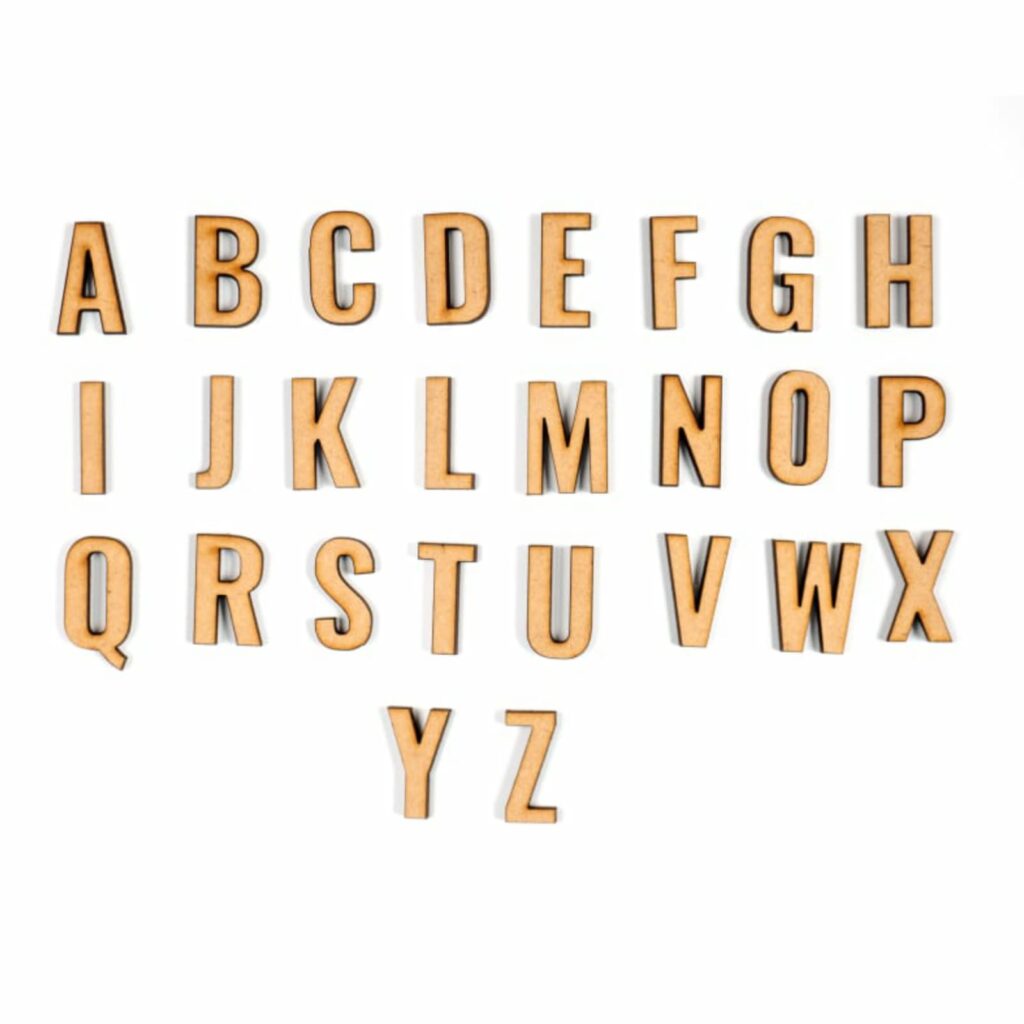 MDF Cutouts – Alphabets – 3 Each – 78 Cutouts – Mom’s Charm