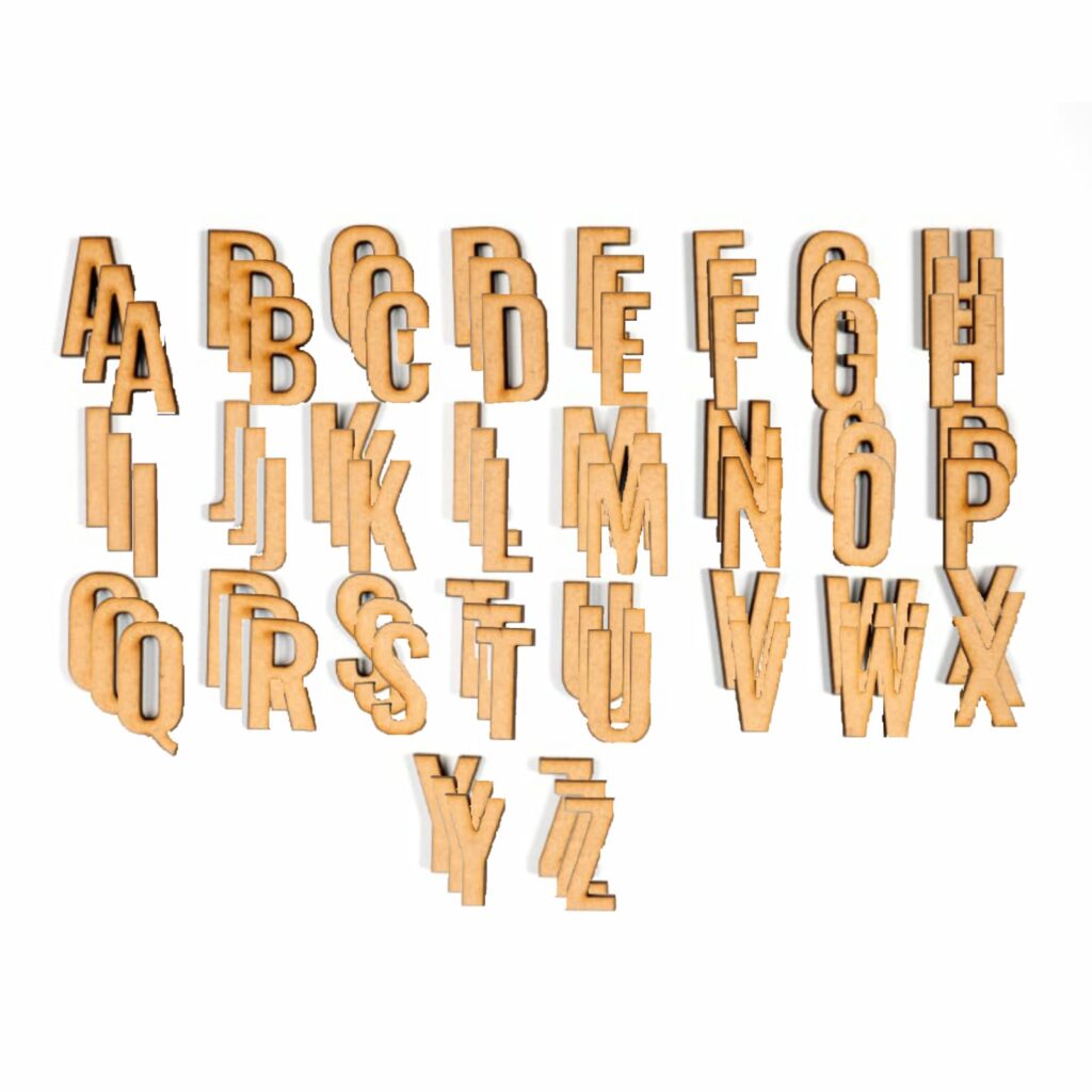 MDF Cutouts – Alphabets – 3 Each – 78 Cutouts – Mom’s Charm