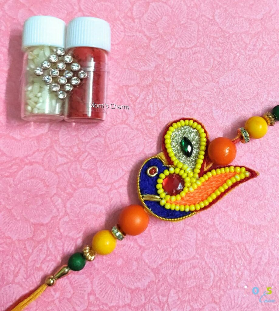 Peacock Designer Rakhi - Mom's Charm