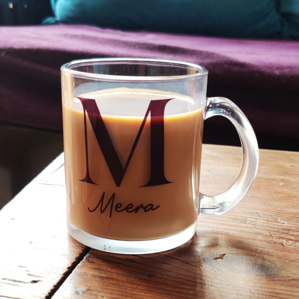 Customized Clear Mug – Initial + Name – Mom’s Charm