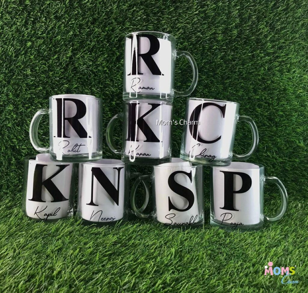Customized Clear Mug – Initial + Name – Mom’s Charm