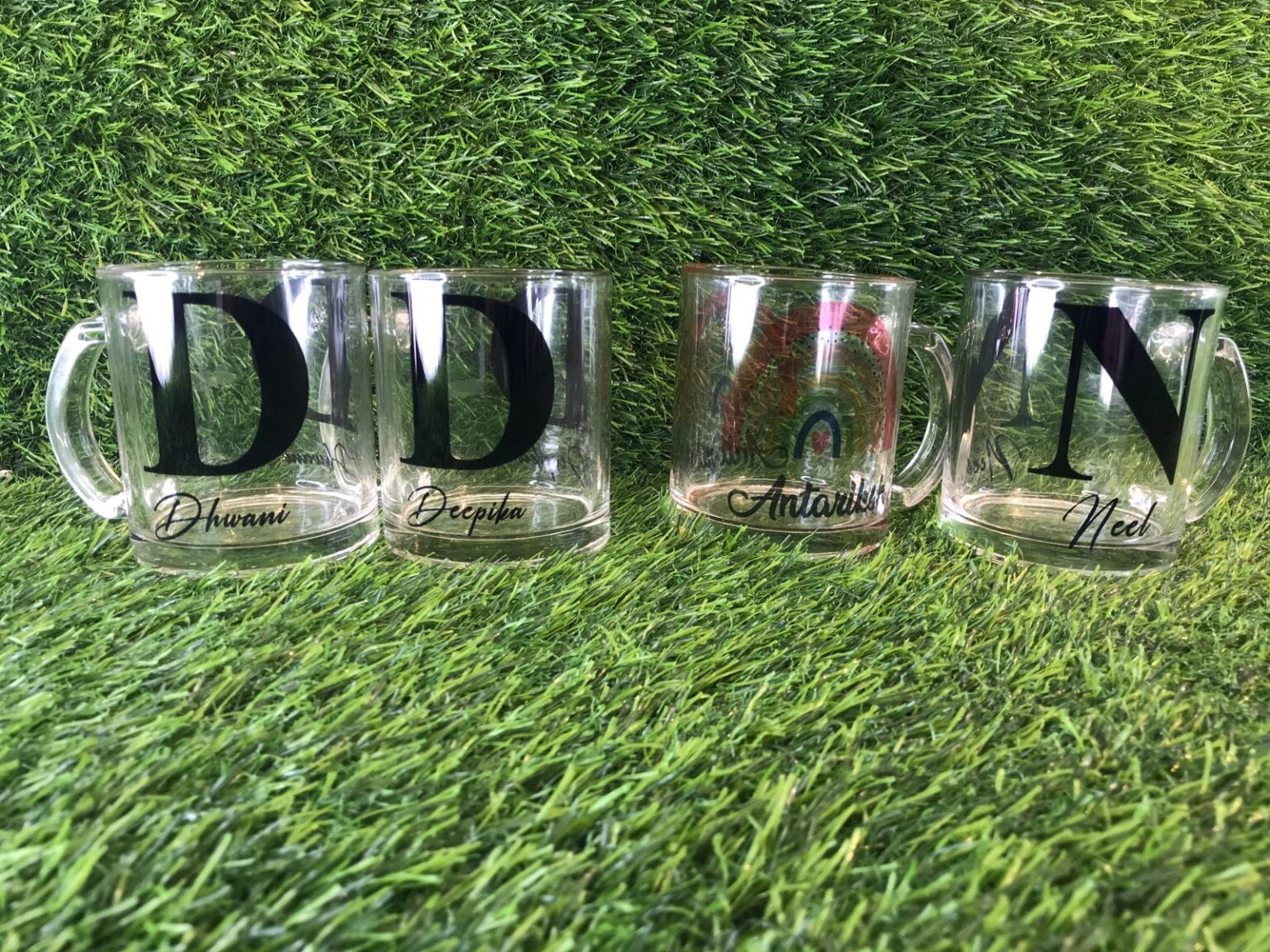 Customized Clear Mug – Initial + Name – Mom’s Charm